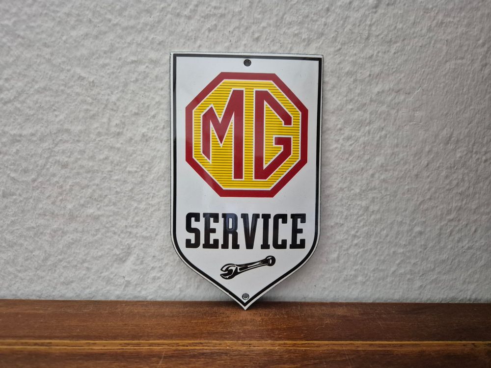 Emailschild MG Service Automobil Logo Emaille Schild Reklame (Neu ...