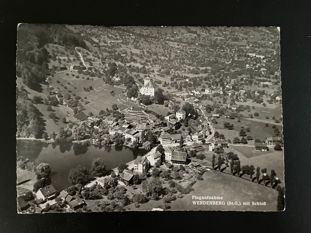 AK SG Flugaufnahme Werdenberg mit Schloss (Buchs, Grabs) (Gebraucht) in Thal für CHF 5 – mit ...