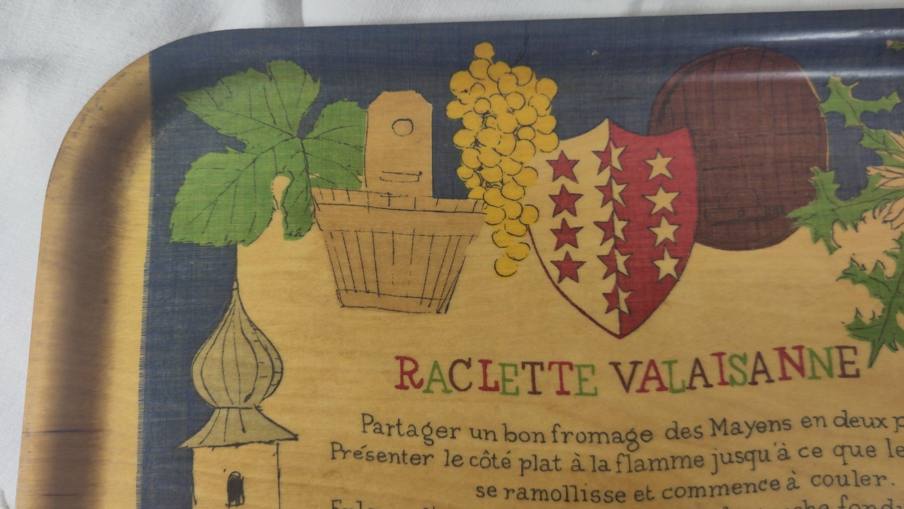 Rare plateau vintage Suisse "Raclette Valaisanne" (D'occasion) à Botyre ...