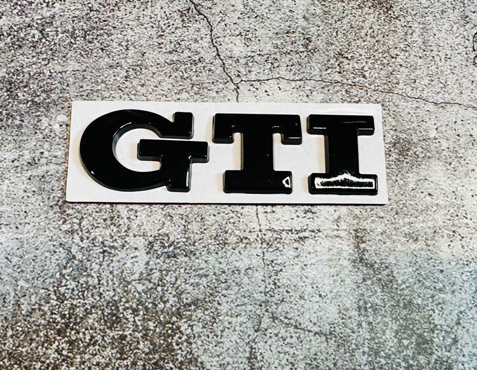 VW GTI Emblem Schriftzug Logo aus Metall NEU Schwarz Glanz | Kaufen auf ...