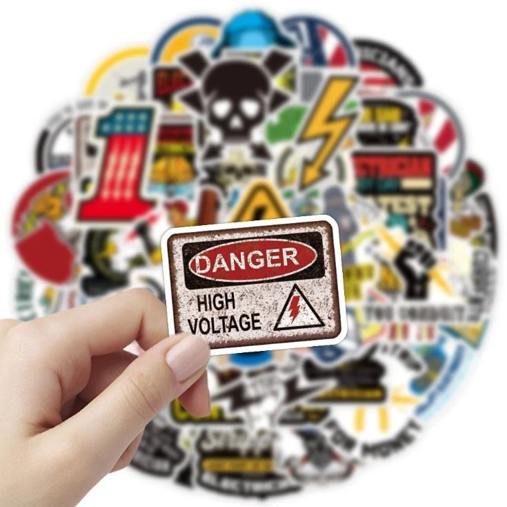 Elektriker Stromer Installateur AC/DC Volt 50 tlg Stickerset (Neu und ...