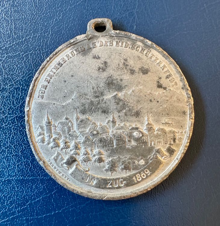 Medaille Zug Eidg. Schützenfest 1869/Weissmetall (Gebraucht) in Ebikon für CHF 1 – mit Lieferung ...