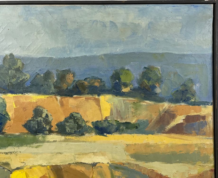 Grosses Feld Landschaft Gemälde unleserlich Signiert | Kaufen auf Ricardo