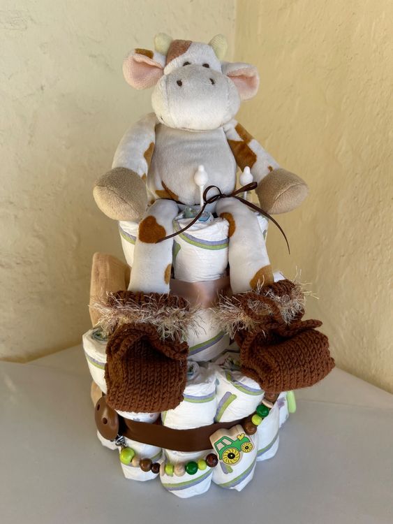 Windeltorte Kuh, Baby Geschenk, Geburt, Taufe (Neu (gemäss Beschreibung ...