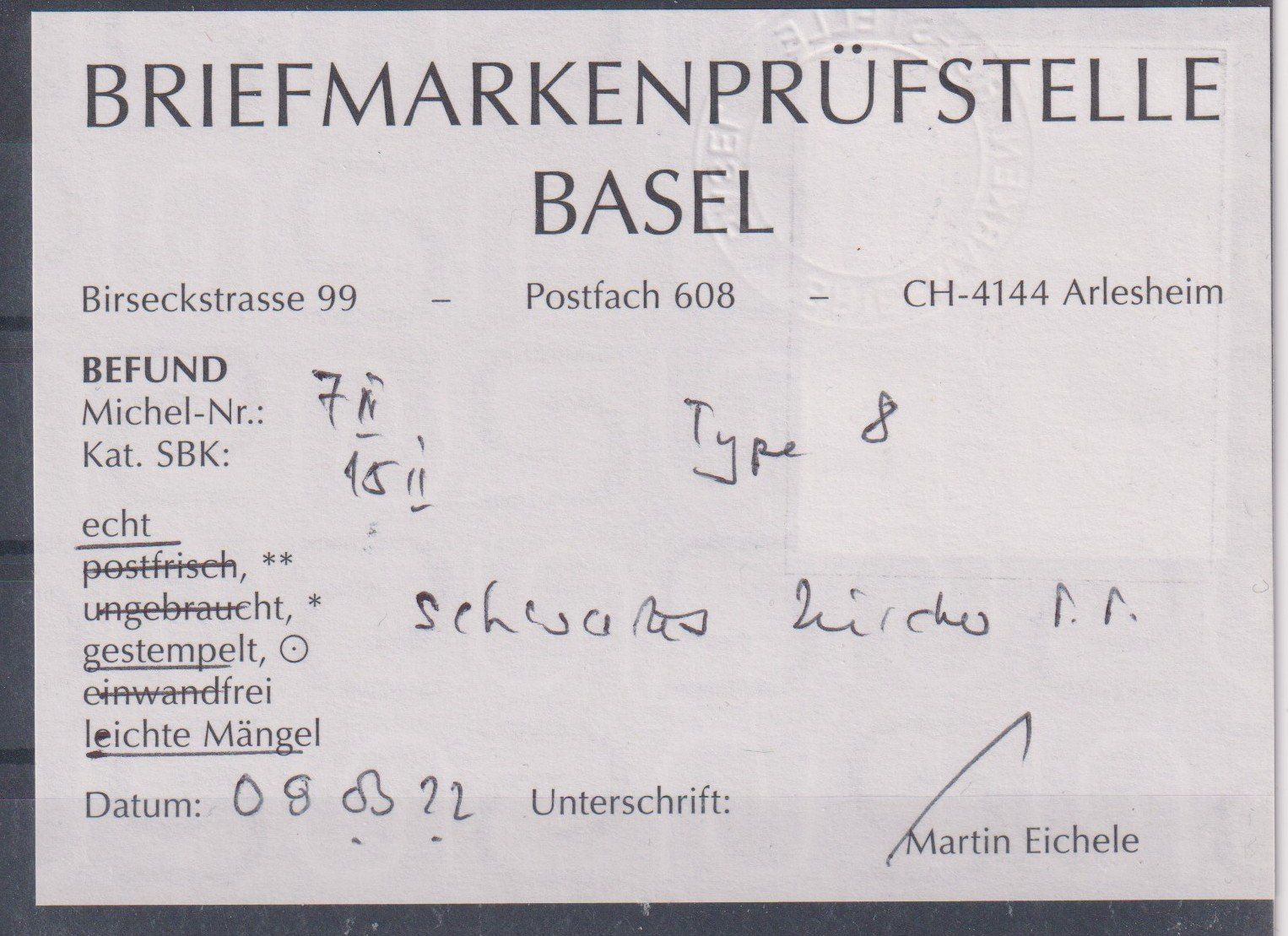 Schöne Rayon 15II, Type 8, Befund, schwarzes P.P.++++ (Gebraucht) in ...