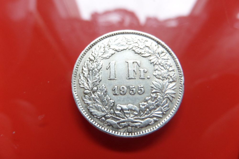 NUR 0.19 Mio gemacht CH >1 Fr 1955 vorz-bis SILBER Münze rar | Kaufen auf Ricardo