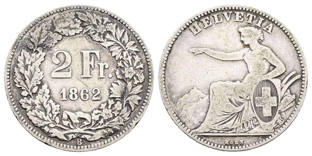 Schweiz - 2 Franken 1862 - Silber | Kaufen auf Ricardo
