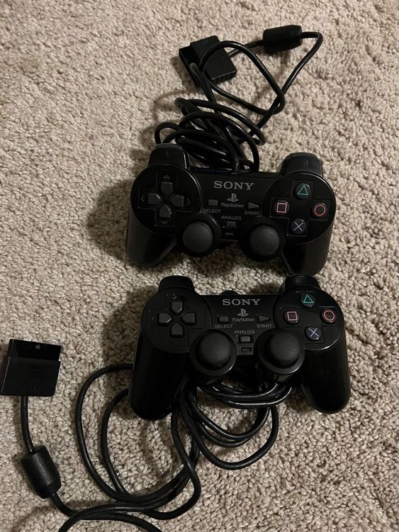 2x PS2 Playstation 2 Controller Dual Shock schwarz | Kaufen auf Ricardo