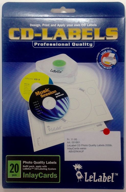 LeLabel SK-21 CD Photo Quality Labels 20Stk. InlayCards | Kaufen auf ...