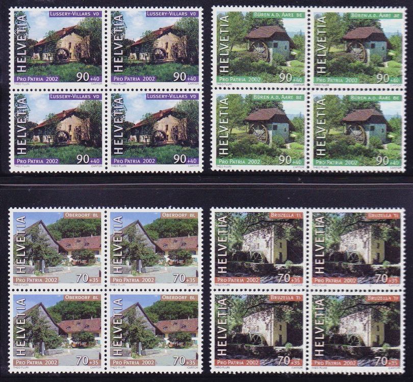 2002 Pro Patria 4er Blocksatz ** Postfrisch ** (Neu (gemäss Beschreibung)) in Adliswil für CHF ...