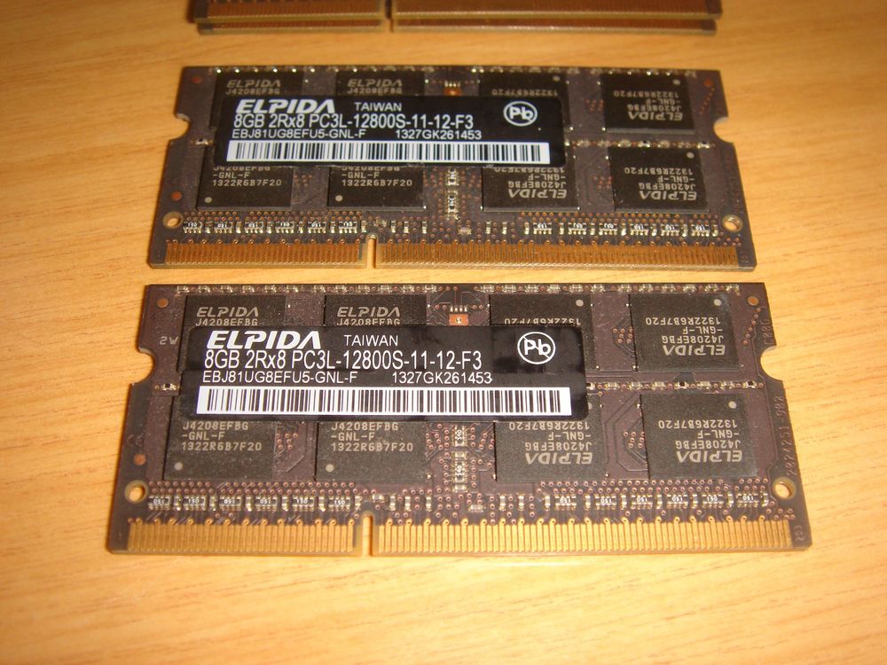 2 stück 8gb ddr3 PC3L 12800 (1600) RAM für Laptop. (Gebraucht) in St ...