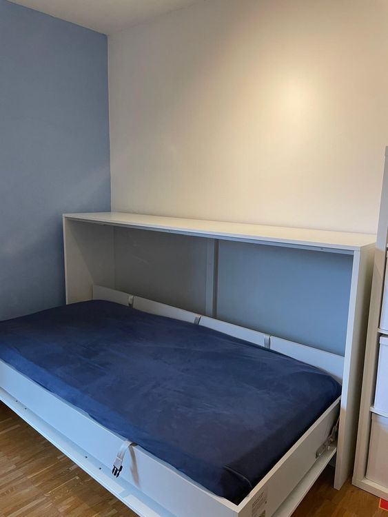 Schrankbett, Klappbett, Wandbett, weiss, platzsparend (Gebraucht) in Kölliken für CHF 500 – nur ...