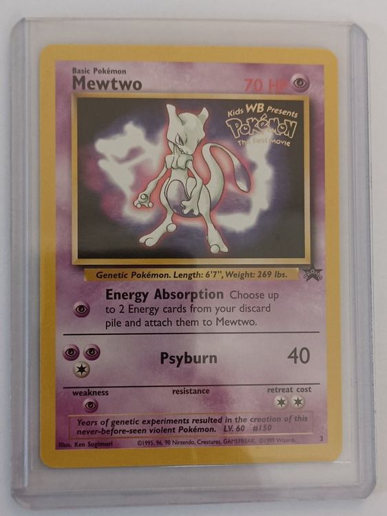 1999 Pokemon Mewtwo Promo Card Warner Bros First Movie (Gebraucht) in ...