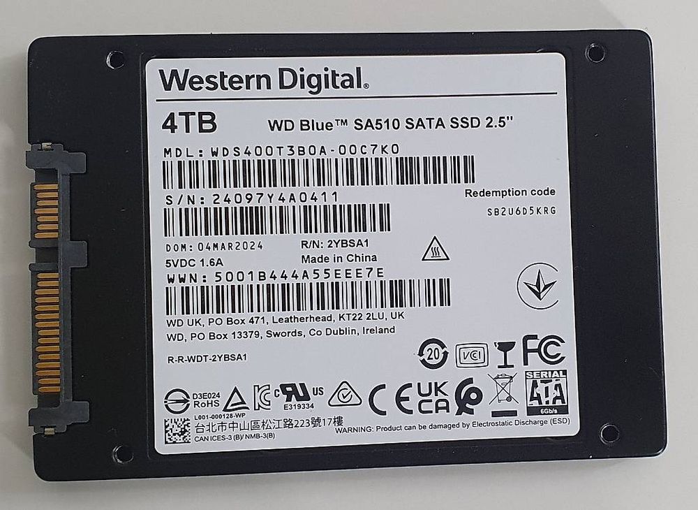 SSD WD Blue SA510 2.5" SATA 4000 GB (Gebraucht) in Turbenthal für CHF 140 – mit Lieferung auf ...