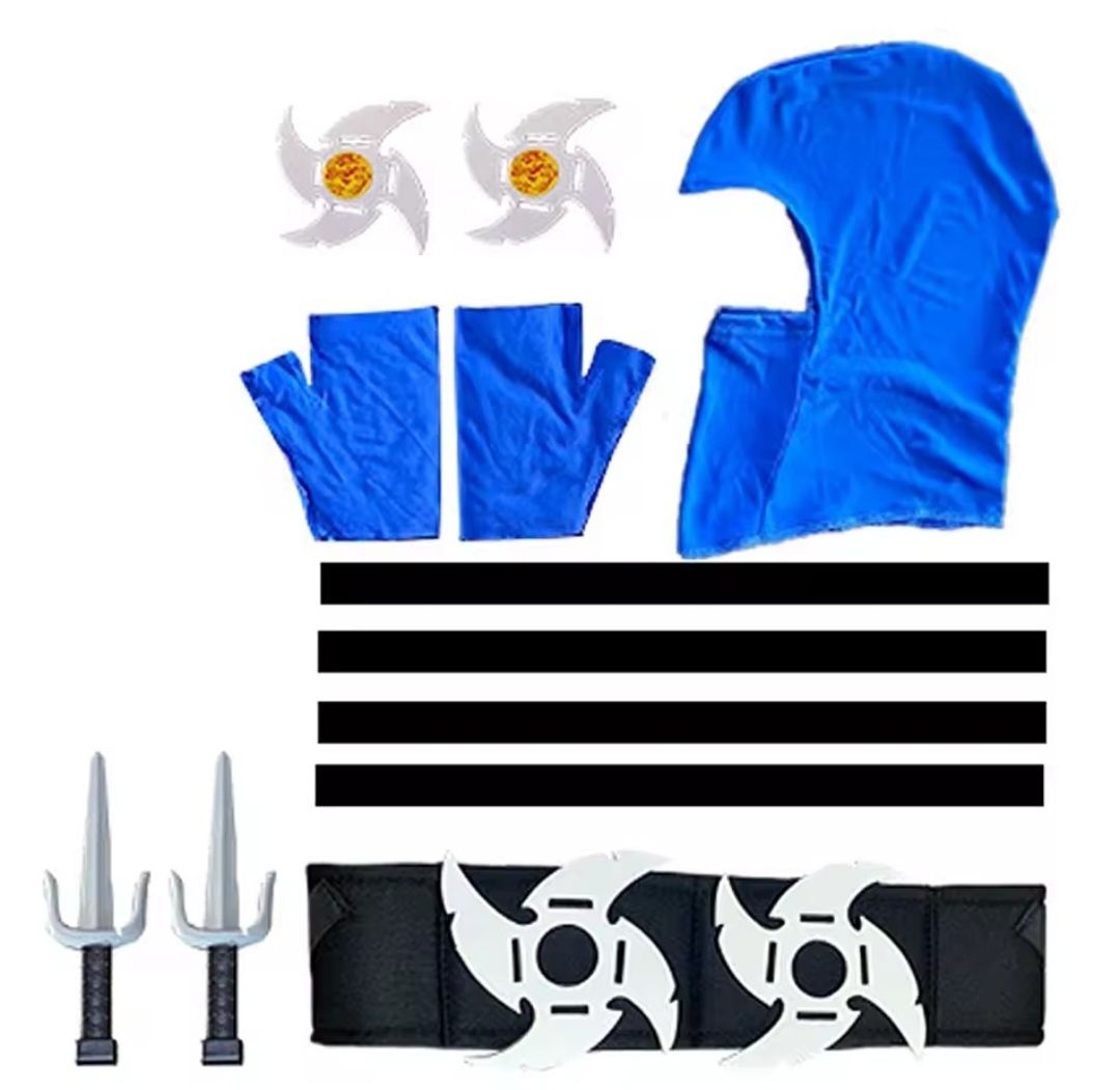 Ninja Kostüm blau, Grösse S 110-120, Ideal für Fasnacht. (Neu und ...