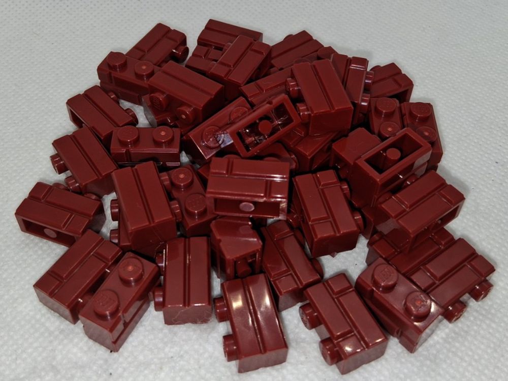 Lego 50 Stk. Mauersteine 1x2 dunkelrot (Profile brick) (new) (Neu ...