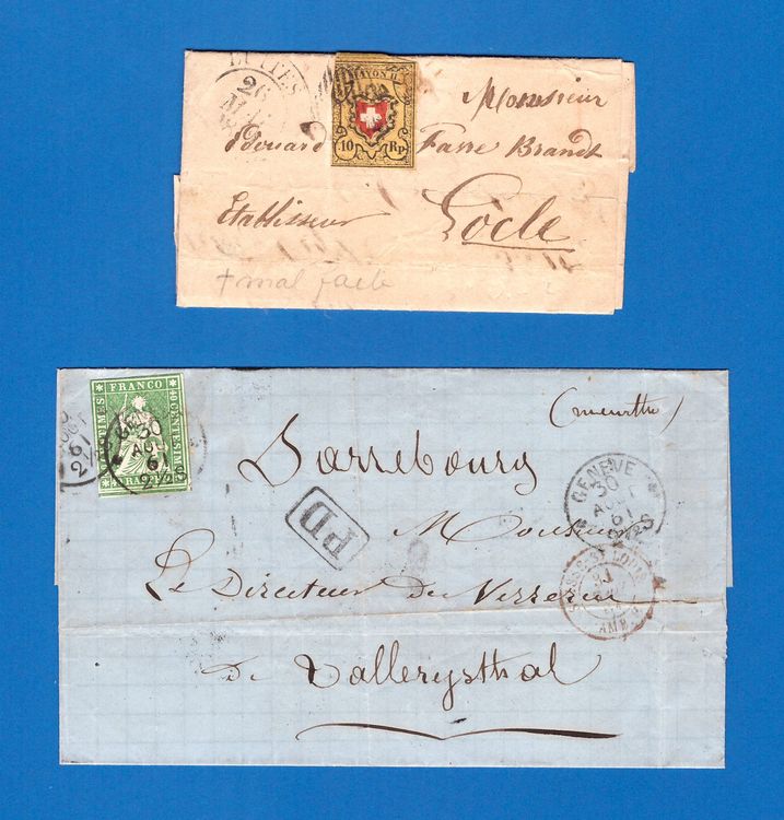 Rayon Faltbrief 1852 / Strubel G26 Faltbrief 1861 ! | Kaufen auf Ricardo