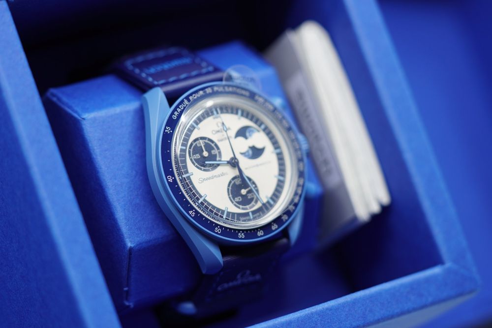 Mission to the Super Blue Moonphase Moonswatch OMEGA Swatch (Neu und originalverpackt) in ...