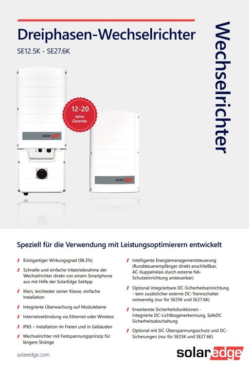 Solaredge SE16K Wechselrichter (Neu und originalverpackt) in Hosenruck ...