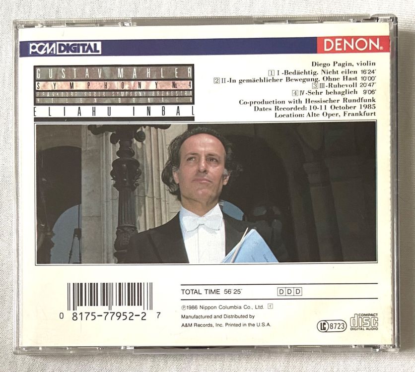 Mahler Symphony No. 4 - Helen Donath Eliahu Inbal DENON CD (Gebraucht ...
