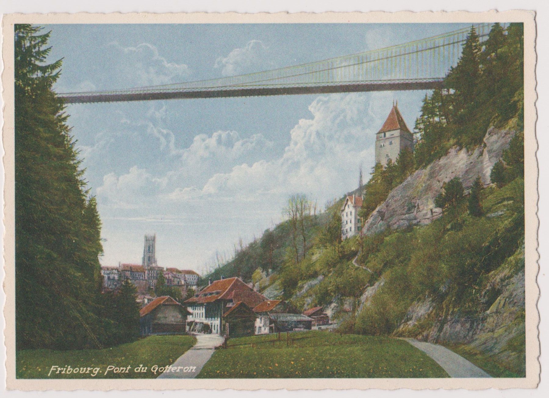 AK Fribourg, Pont du Gotteron, ungel. ca. 1930-39 (Gebraucht) in Weil ...