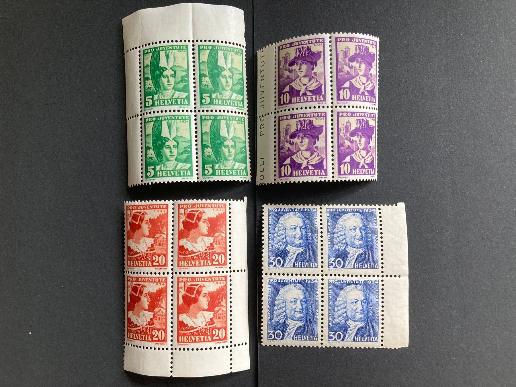 Pro Juventute 1934 - komplette Serie ** (ZNr 69, 70, 71, 72) (Neu ...