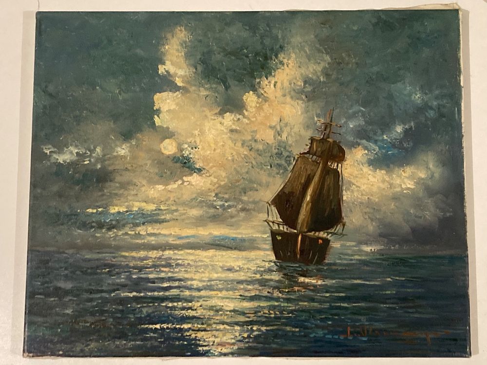 Landschaftsgemälde Segelschiff auf See | Kaufen auf Ricardo