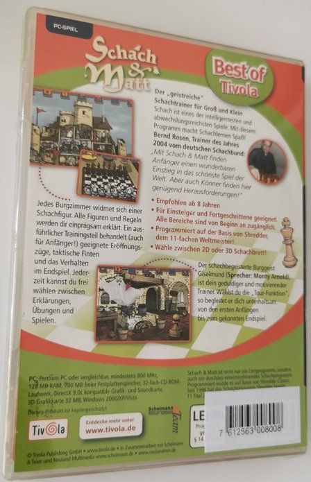 Schach & Matt: Der geistreiche Schachtrainer (PC-Game, neu) (Neu und originalverpackt) in Wilen ...