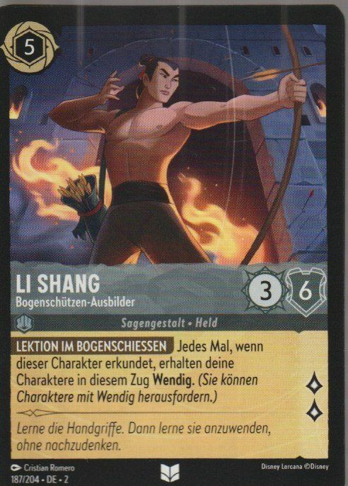 TCG LORCANA FLUTGESTALTEN ( 2ROF ) De 187 Li Shang - Bogensc (Neu ...