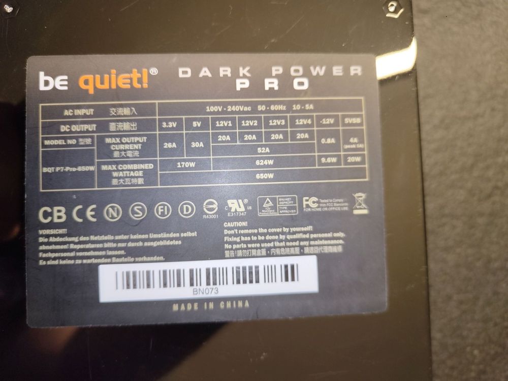 Be Quite Dark Power Pro 650Watt | Kaufen auf Ricardo