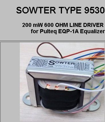 Pultec Equalizer Output Transformer/Sowter 9530!! | Kaufen auf Ricardo