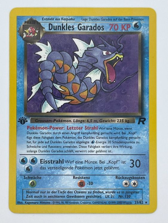Dunkles Garados 25/82 Rare Pokémon Team Rocket 1.Edition | Kaufen auf ...