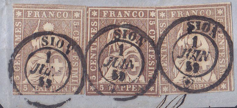 Strubels 3 x 22D sur fragment oblit. | Kaufen auf Ricardo