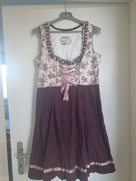 schönes Dirndl mit Blumenmotiv, MARJO, 42 violett + flieder (Neu ...
