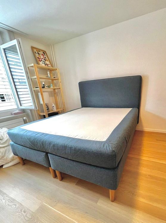 Ikea Dunvik Bett 160cm Blau boxspring | Kaufen auf Ricardo