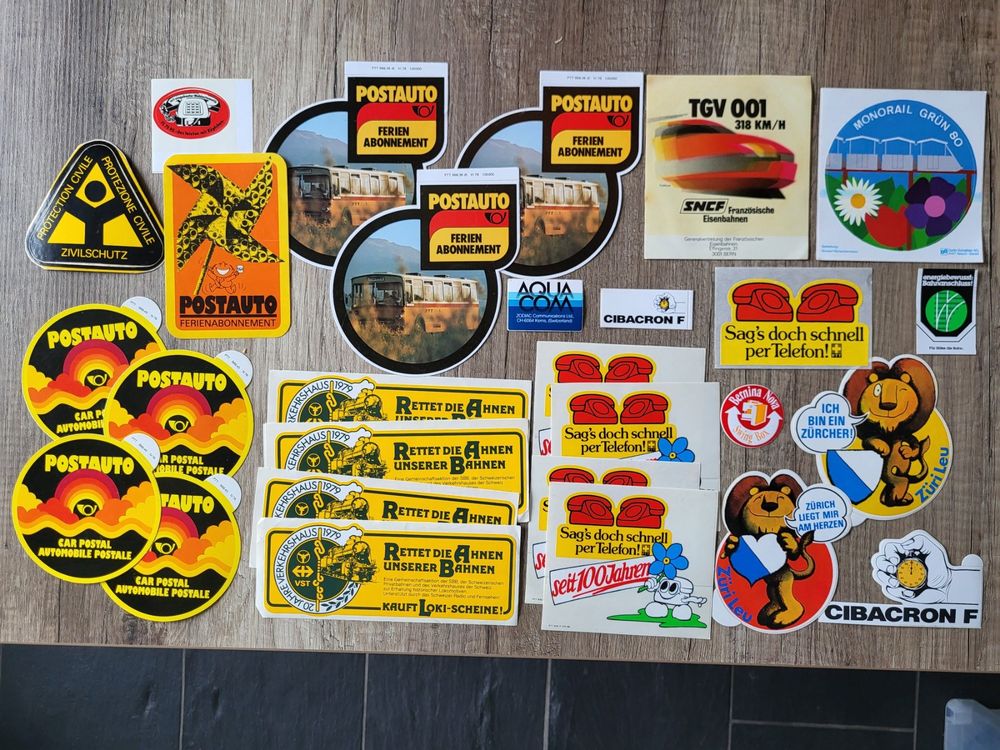 Sticker PTT Telefon Postauto TGV SNCF VST Zivilschutz Grün80 (Gebraucht ...