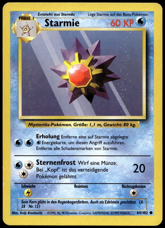 Starmie 64/102 Pokémon Base Set ab 1.- | Kaufen auf Ricardo