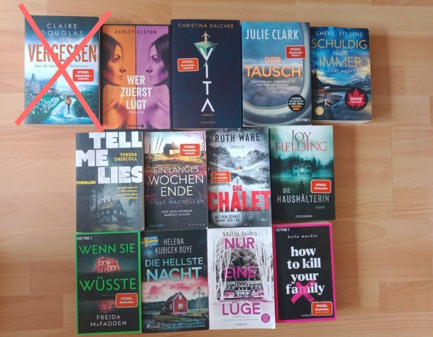 12x Thriller Ruth Ware Joy Fielding Freida McFadden etc. (Gebraucht) in ...