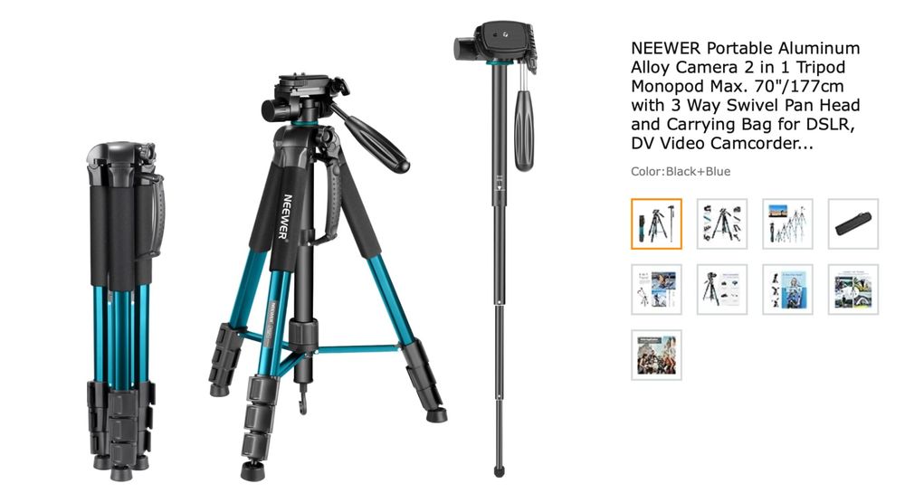 NEEWER Portable Aluminum Alloy Camera 2 in 1 Tripod Monopod (Gebraucht ...