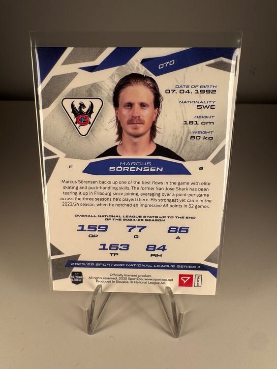 070 Marcus Sörensen HC Fribourg-Gottéron SportZoo 2025/26 (Neu (gemäss ...