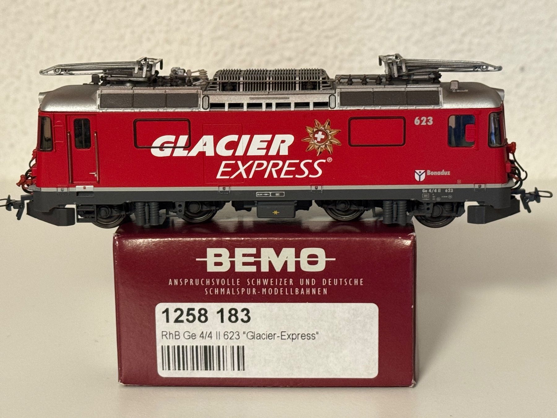 Bemo H0m Ge 4/4 II 623 GLACIER EXPRESS SOUND Pirovino Finish (Neu ...