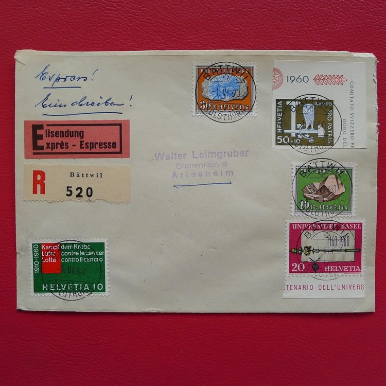 1960 ET-Vollstempel BÄTTWIL SBK: 225.-+ (Gebraucht) in Sursee für CHF 40 – mit Lieferung auf ...