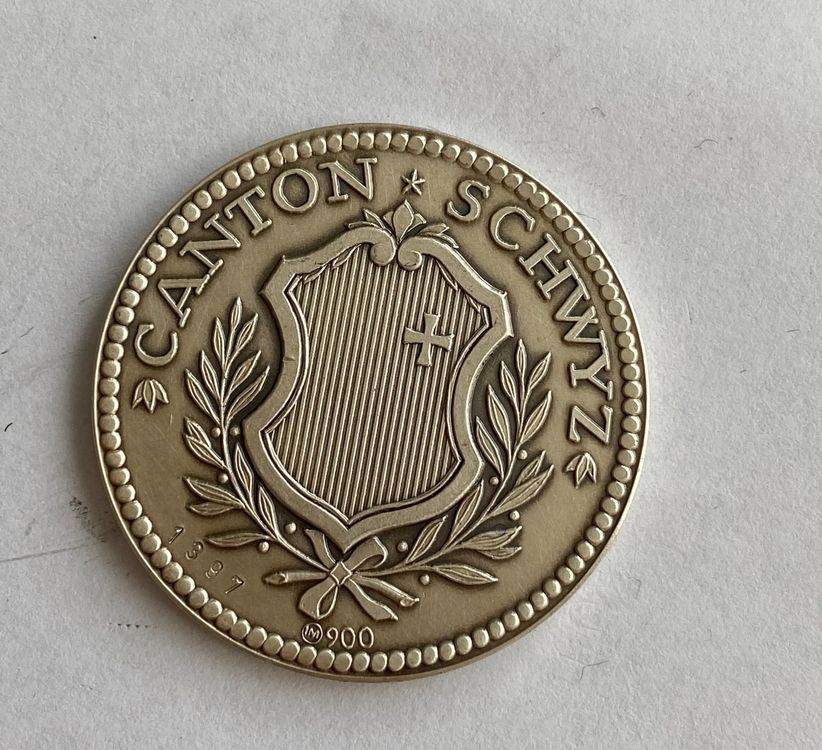 100 Batzen 1991 Schwyz - Silbermedaille - Schweiz (Gebraucht) in ...