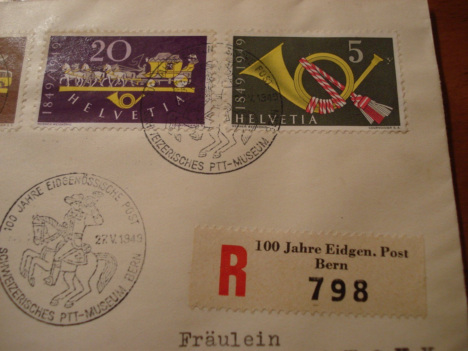 Sonderbrief 1949, 100 Jahre Schweizer Post, gelaufen (Gebraucht) in ...