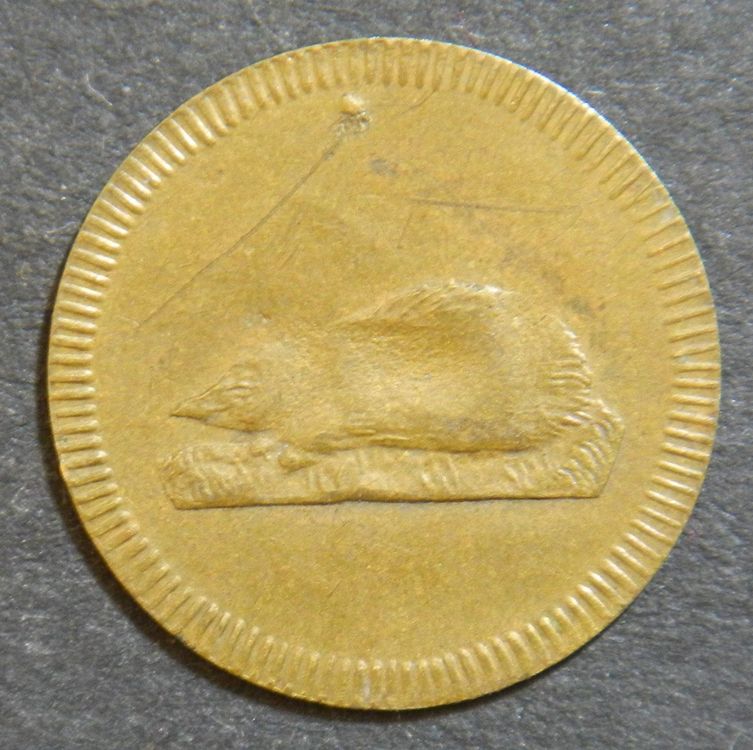 Lauer Nürnberger alte Spielmarke * Hirsch und Igel / 1900 (Gebraucht ...