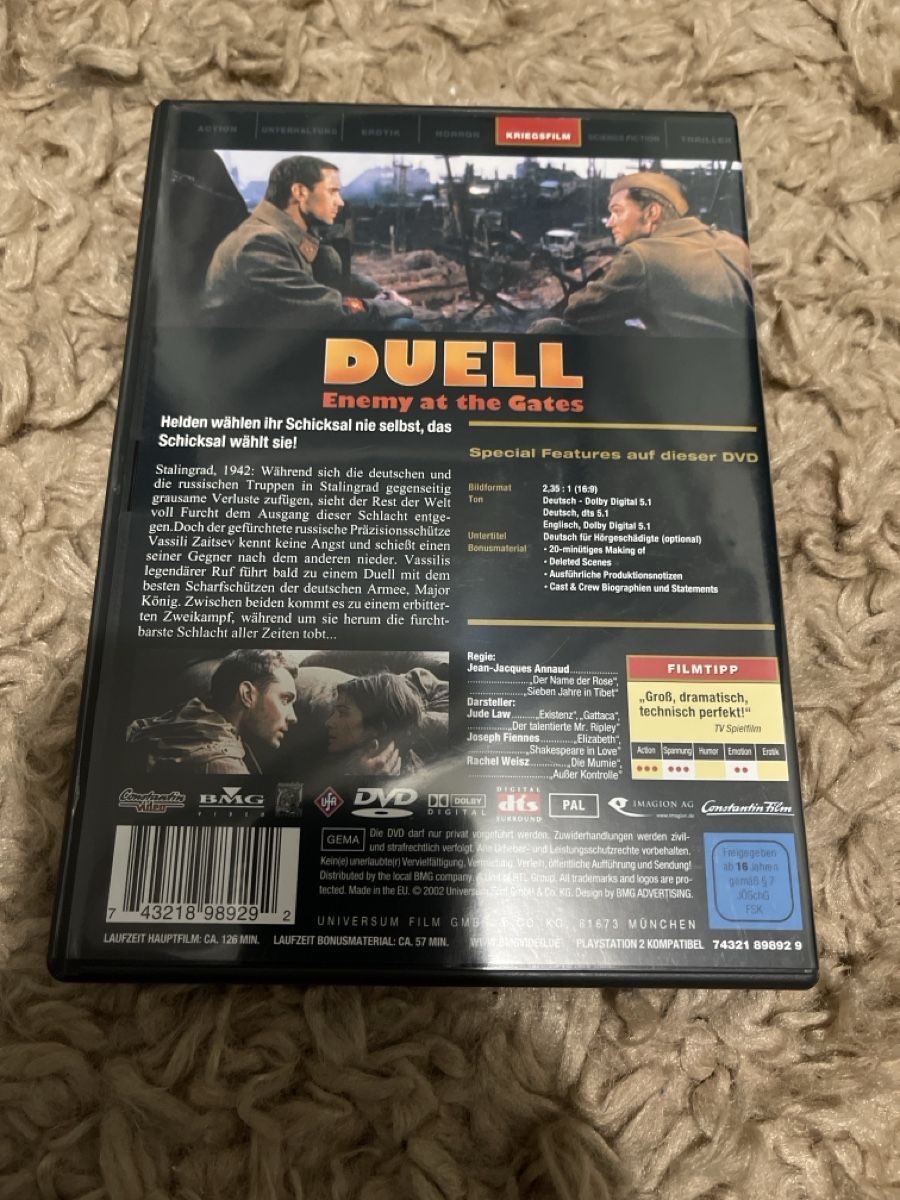 Duell - Enemy at the Gates DVD - Top Zustand! Rarität! (Gebraucht) in ...