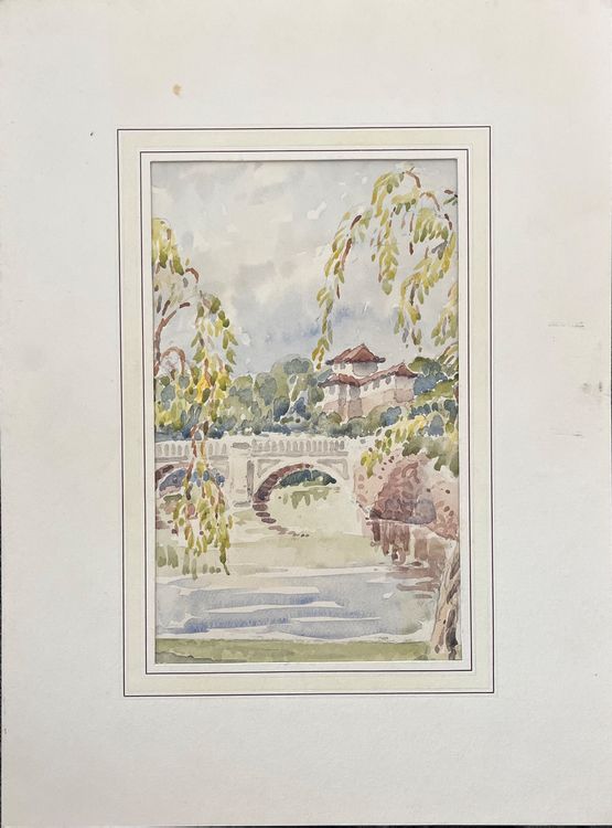 John Codrington (1898-1991) Brücken Szene Aquarell (Gebraucht) in Root ...