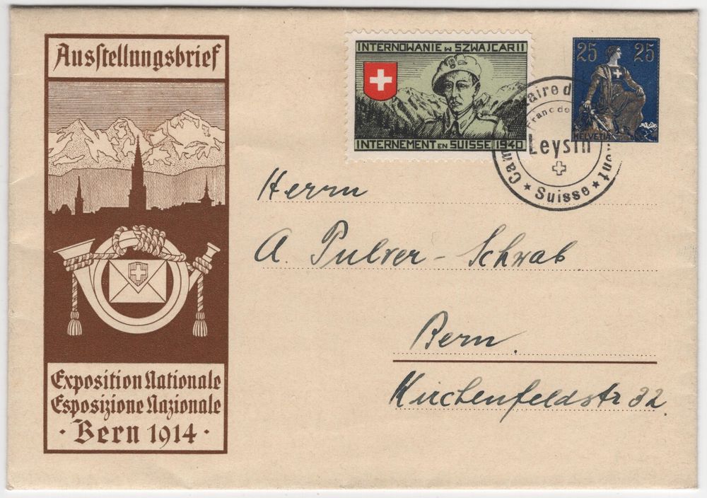 25 Rp. Landi-Ausstellungsbrief mit ABART + Soldatenmarke (Gebraucht) in Eglisau für CHF 30 – mit ...