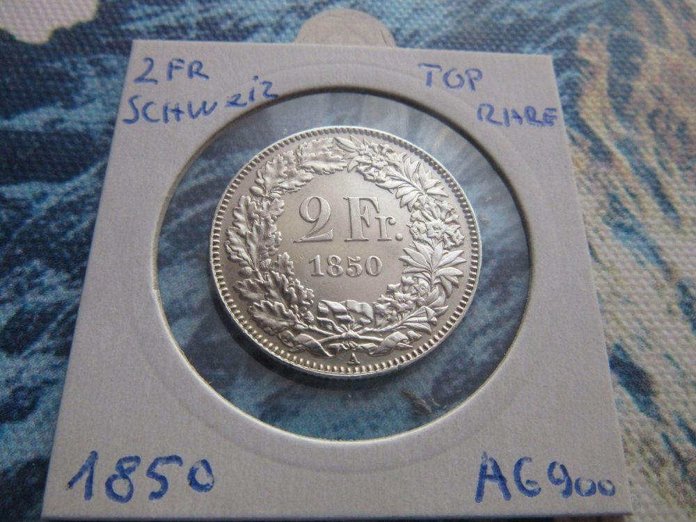 2 FRANKEN 1850 SCHWEIZ AG 900 SILVER | Kaufen auf Ricardo