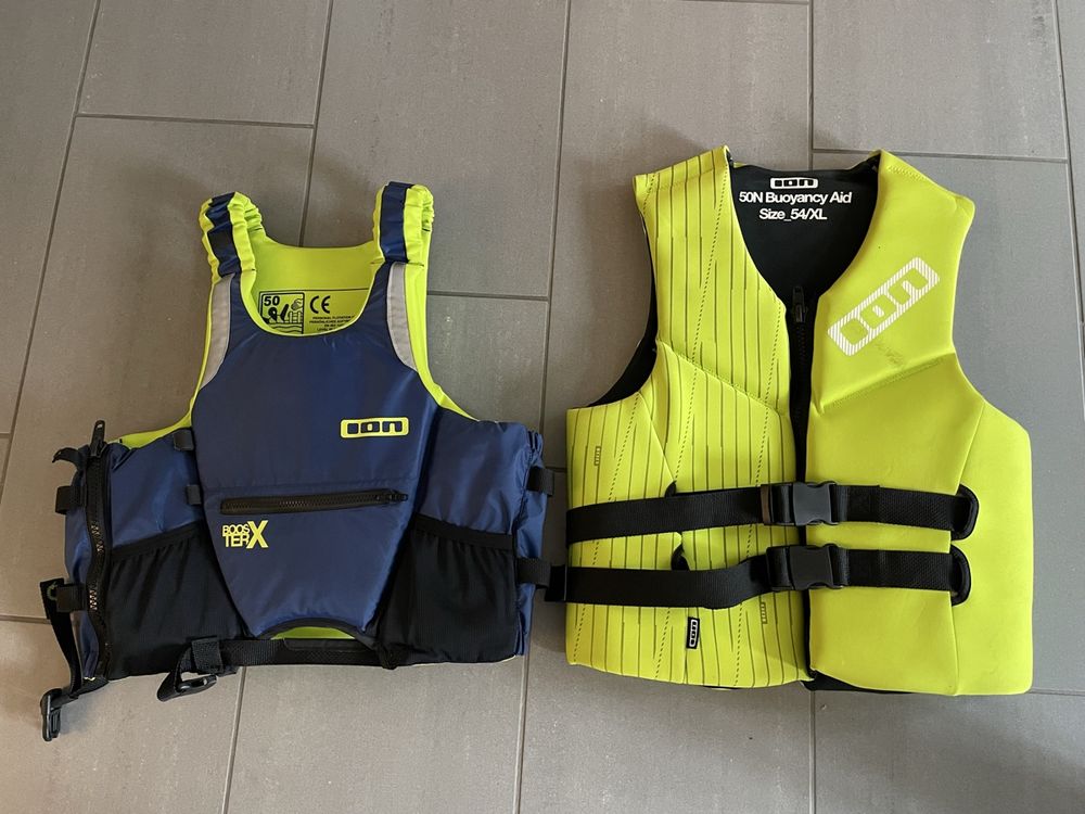 2 ION Schwimmwesten, Modell EK005 (Gr.L) & EM001RHT (XL) (Gebraucht) in ...